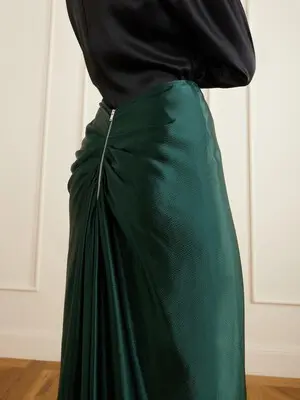 FFORME Jovie Hammered Satin Midi Skirt