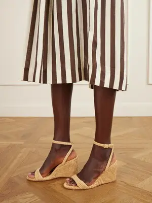 LOEFFLER RANDALL Gavi Raffia Wedge Sandals