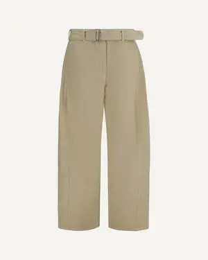Magda Butrym Wide-leg Denim Pants With Belt - Beige