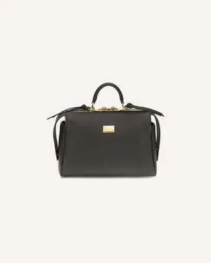 Dolce & Gabbana Vittoria Calfskin Top Handle Bag - Black