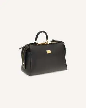 Dolce & Gabbana Vittoria Calfskin Top Handle Bag - Black