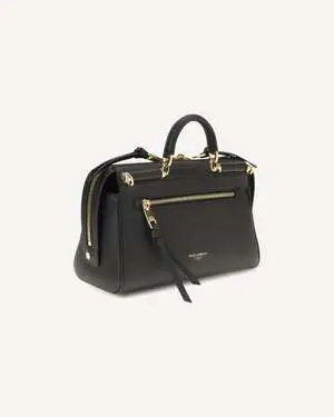 Dolce & Gabbana Vittoria Calfskin Top Handle Bag - Black