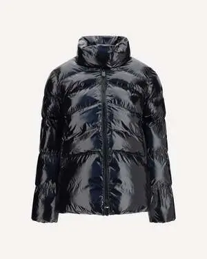 Pinko Quilted Down Jacket With Glossy Finish - Black