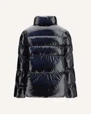 Pinko Glossy Quilted Puffer Jacket With Funnel Neck