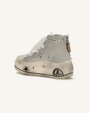R13 High Top Platform Sneakers With Embellishments