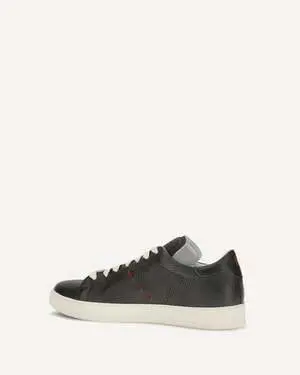 Kiton Leather Lace-up Sneakers - Black