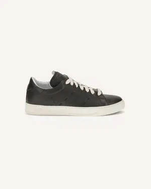 Kiton Leather Lace-up Sneakers - Black