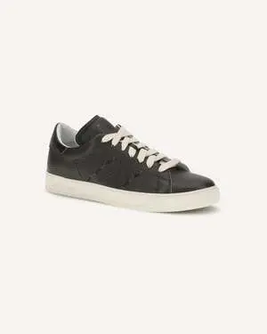 Kiton Leather Lace-up Sneakers - Black