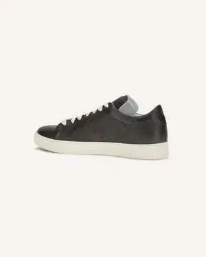 Kiton Leather Lace-up Sneakers - Black