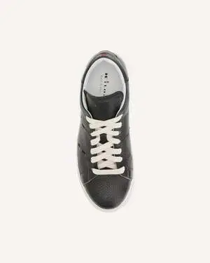 Kiton Leather Lace-up Sneakers - Black