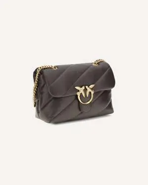 Pinko Love Classic Quilted Leather Shoulder Bag With Chain Strap