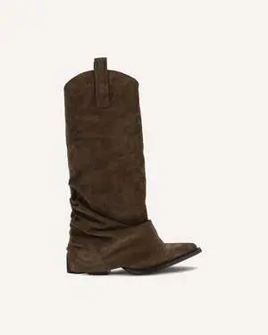 R13 Suede Knee-high Cowboy Boots
