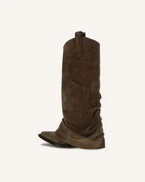 R13 Suede Knee-high Cowboy Boots