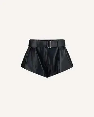 Magda Butrym Flared Leather Shorts