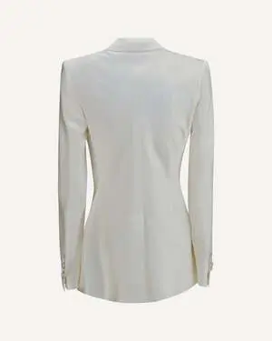TOM FORD Polka Dot Satin Double-breasted Blazer - Cream