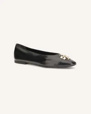 Tory Burch Charlie Leather Ballerinas - Black