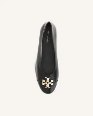 Tory Burch Charlie Leather Ballerinas - Black