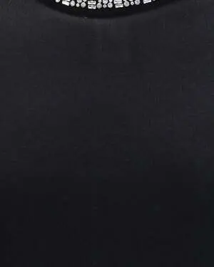 Pinko Berlino Wool Sweater With Embellished Neckline - Black