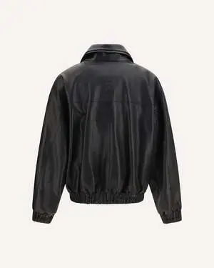Magda Butrym Leather Jacket With High Collar