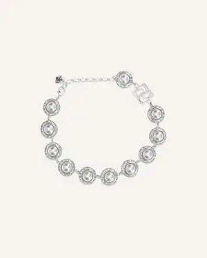 Magda Butrym Pearl And Crystal Chain Necklace - Silver