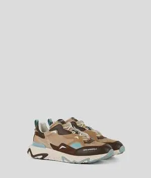 Karl Lagerfeld Blaze Strike Leather Sneakers - Tan