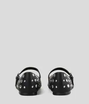 Karl Lagerfeld Karo Mirror Studs Ballet Flats