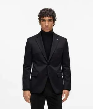 Karl Lagerfeld Wool-blend Tailored Blazer - Black