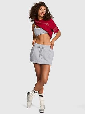 Pink Campus Fleece™ Front-pocket Skort - Grey