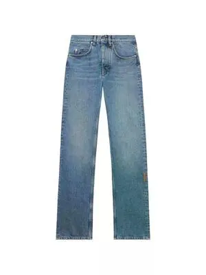 Off-White Straight-leg Jeans With Logo Patch - Blue