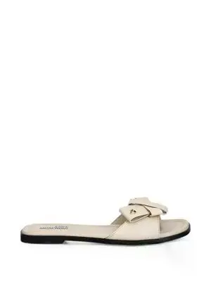 Moschino Bow-detail Heart-plaque Sandals - Neutrals