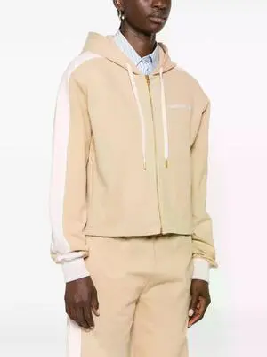 Casablanca Punto Side-stripe Zip-up Hoodie - Neutrals