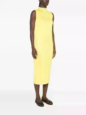 Issey Miyake Sleeveless High Neck Midi Dress