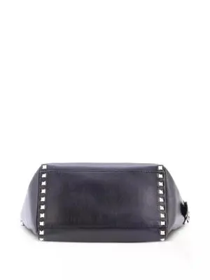 Valentino Garavani Rockstud Rigid Leather Small Tote Bag - Black