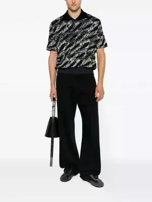 Jacquemus Logo Embroidered Straight Leg Jeans - Black