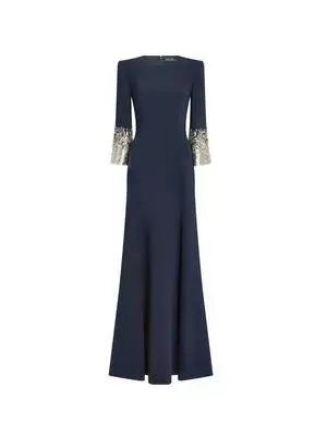 Jenny Packham Anita Dress With Ornate Sleeves