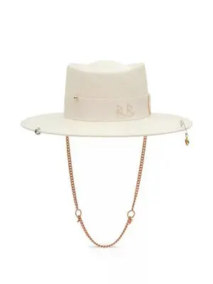 Ruslan Baginskiy Gambler Chain-strap Straw Hat - Neutrals
