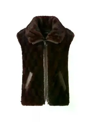 Pinko Faux Fur Gilet - Brown