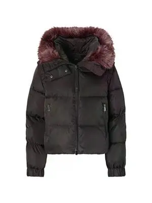Pinko Faux-fur Trimmed Puffer Jacket - Brown