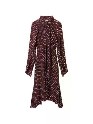 Stella McCartney Polka-dot Tie-neck Asymmetric Dress