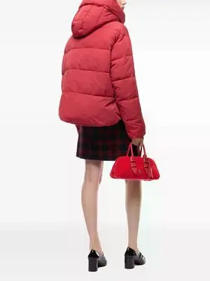 Pinko Quilted Hooded Puffer Jacket - Red