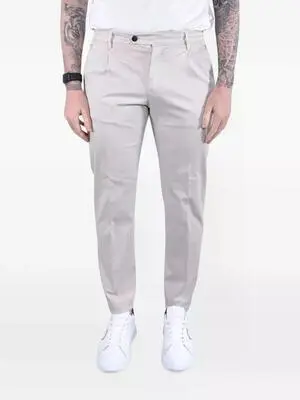 Eleventy Pleated Garment-dyed Chino Pants - Neutrals