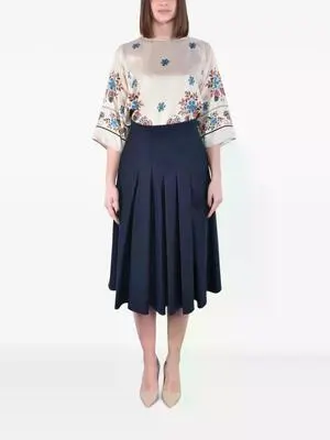 Max Mara Pleated Flared Midi Skirt
