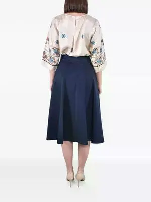 Max Mara Pleated Flared Midi Skirt