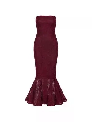 ROTATE BY BIRGER CHRISTENSEN Flower Mesh Flounce Maxi Dress