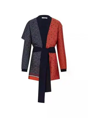 FERRAGAMO Virgin Wool And Silk Cardigan - Blue