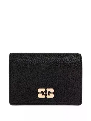 GANNI Logo-plaque Grained Wallet