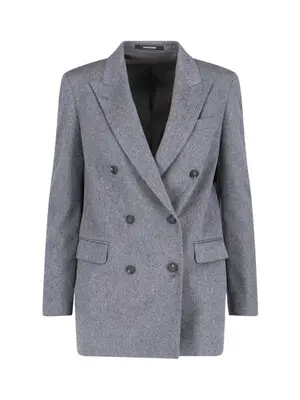 Tagliatore Cashmere Double-breasted Blazer - Gray