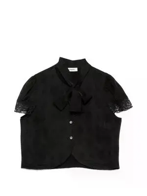 Sandro Lace-trim Paisley-jacquard Shirt - Black