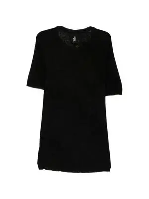 THOM KROM Raw-edge Panelled T-shirt - Black
