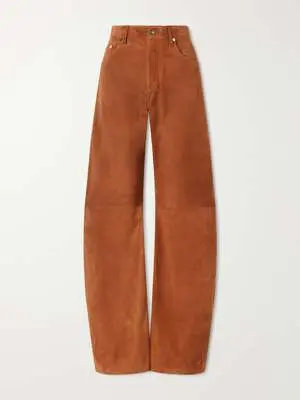 Gabriela Hearst Amoret Suede Wide-leg Pants - Brown